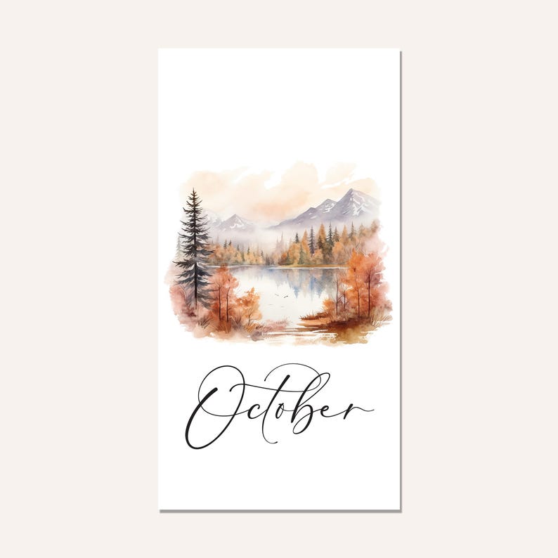 Vellum Monthly Dashboard Cover Sheet October Autumn Planner Journal ...