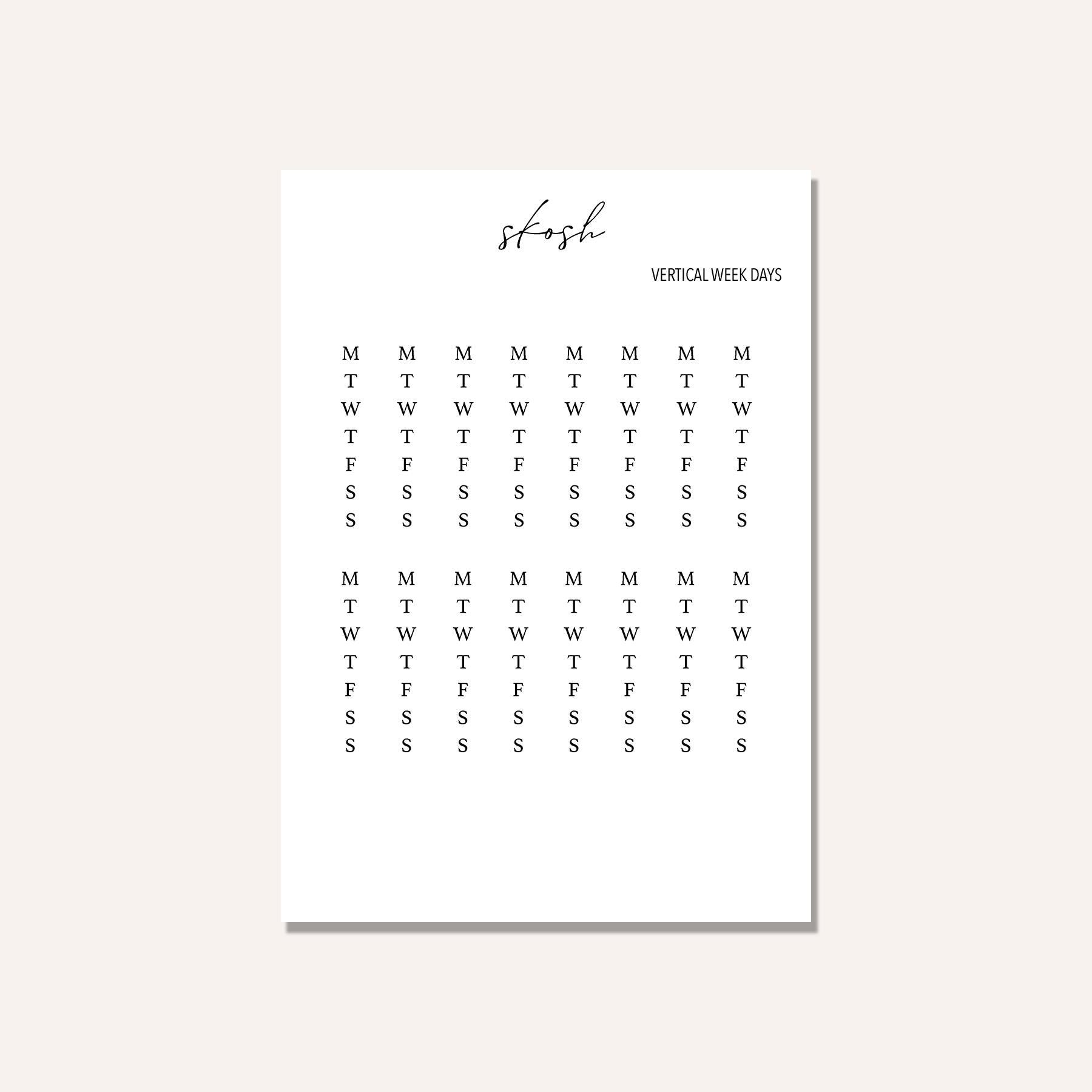Small Week Days | Text Stickers | Horizontal or Vertical - Etsy