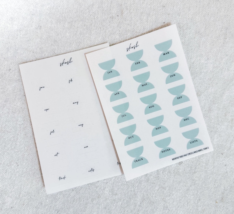 Monthly Tabs | Minimalist | Low Profile | Permanent - Etsy