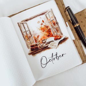 Vellum Monthly Dashboard Cover Sheet October Autumn Planner Journal ...
