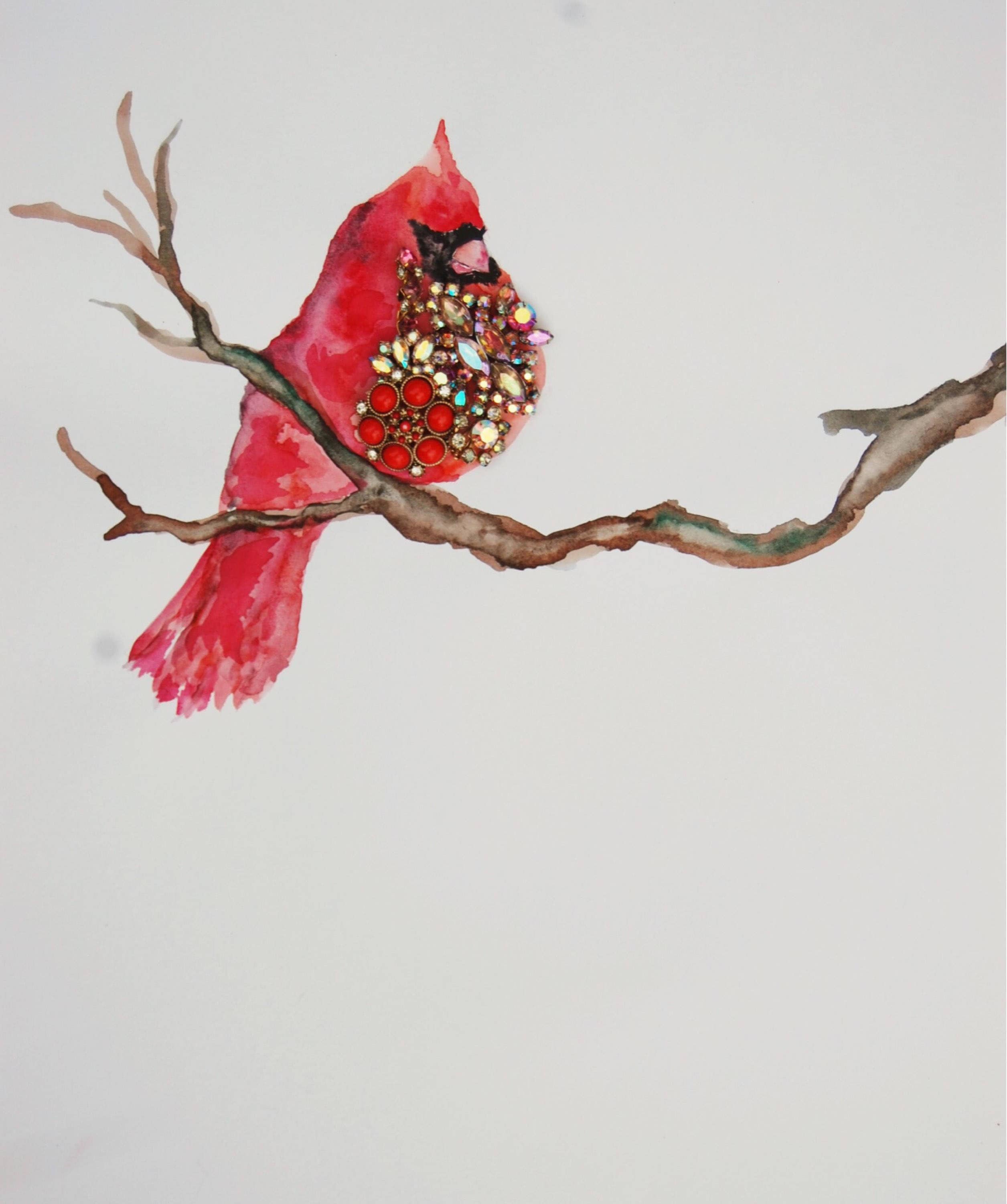 Sparkled Red Cardinal, Limited Edition Fine Art Print - Etsy