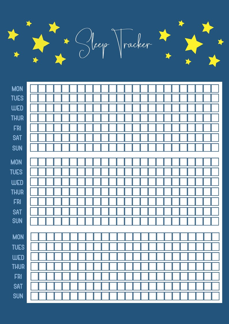 Sleep Tracker, Health, Well Being, Downloads, Printable, Fitness, A4 ...