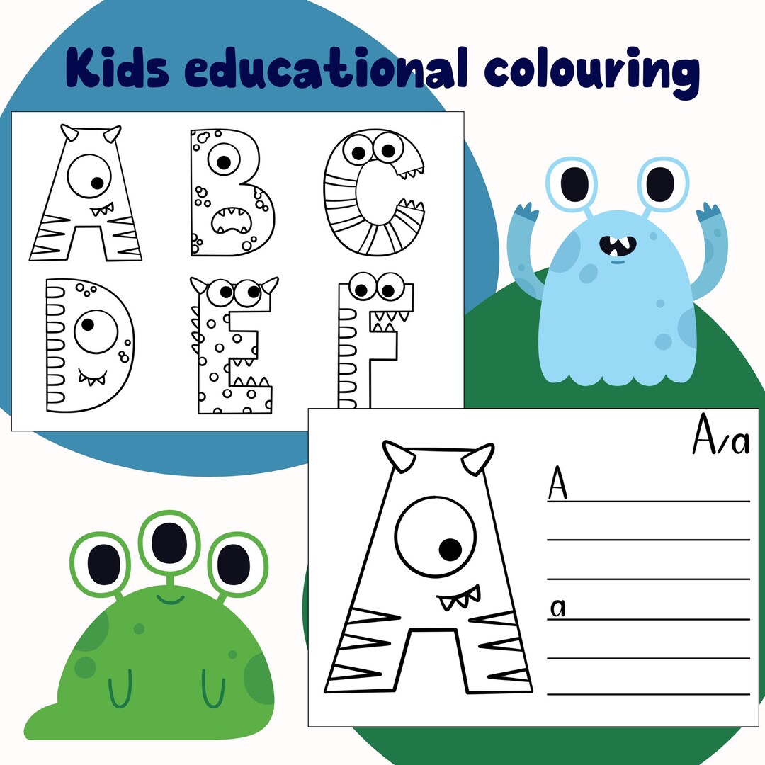 Children's Colouring Activity, Monsters Colouring Page, Fun Activity ...