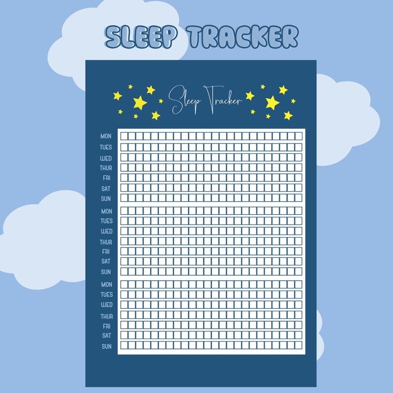 Sleep Tracker, Health, Well Being, Downloads, Printable, Fitness, A4 ...