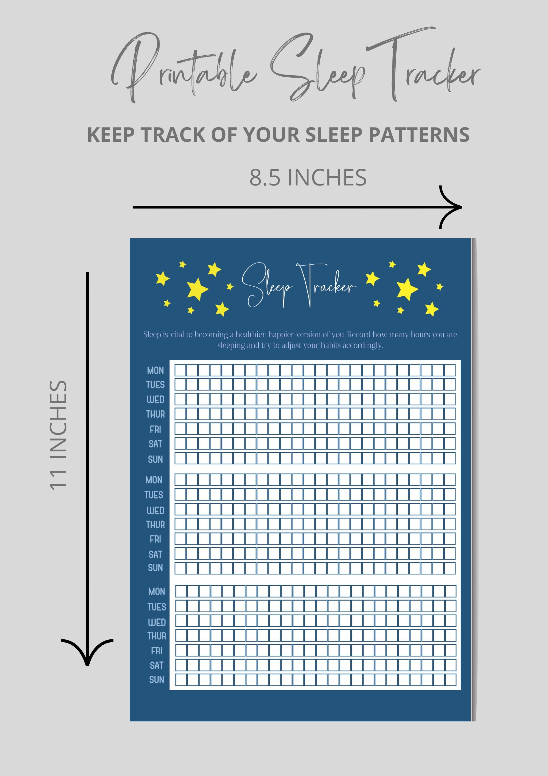 Sleep Tracker, Health, Well Being, Downloads, Printable, Fitness, A4 ...