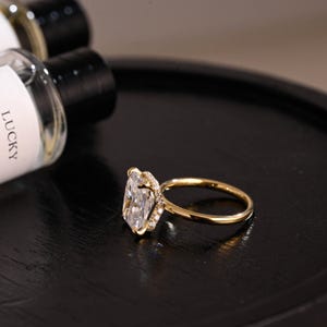 Crushed Ice Cut Ascot Hidden Halo Radiant Cut Moissanite Engagement ...