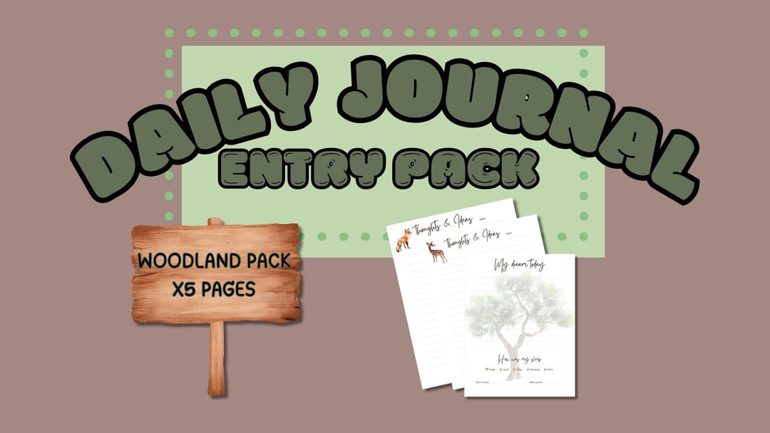 Printable Journal Entry Sheets Pack | Woodland | Digital Download | 5 ...