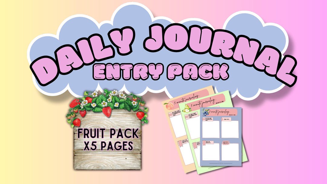 Printable Journal Entry Sheets Pack | Fruit | Digital Download | 5 Pack ...