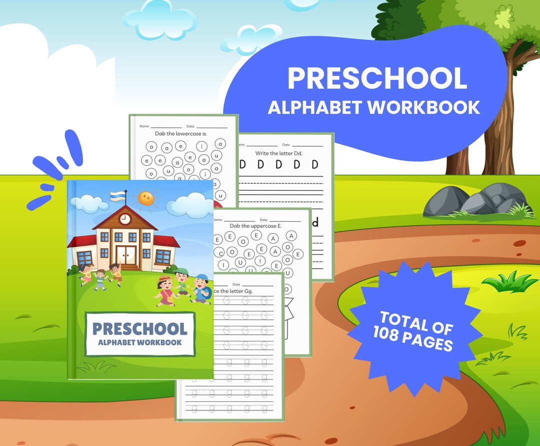 PRESCHOOL ALPHABET WORKBOOK, Workbook for Kids, Learning Alphabet ...