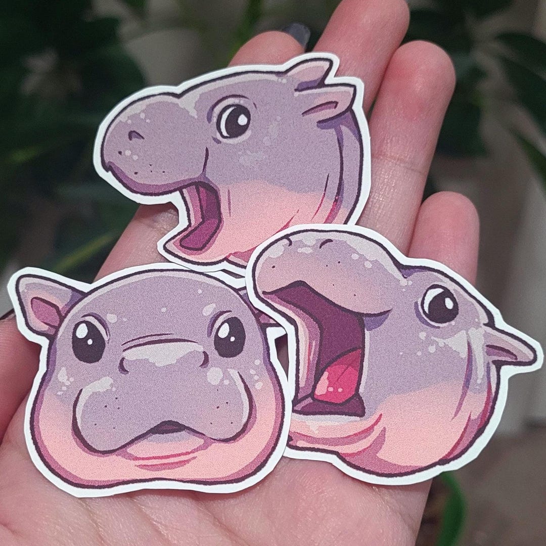 Moo Deng Stickers | Pygmy Hippo | Matte | 3 Options - Etsy