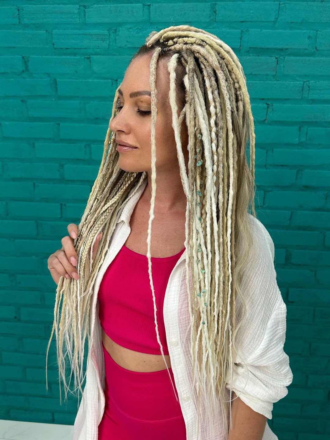 Blonde Dreadlocks, Bohemian Dreads Full Set, Wave Dreads, Ombre Dreads ...