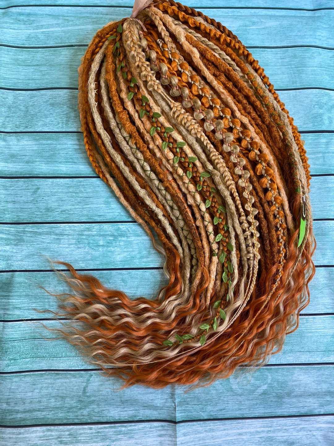 Curly Dreadlocks, Bohemian Dreads Full Set, Wave Dreads, Ginger Dreads ...