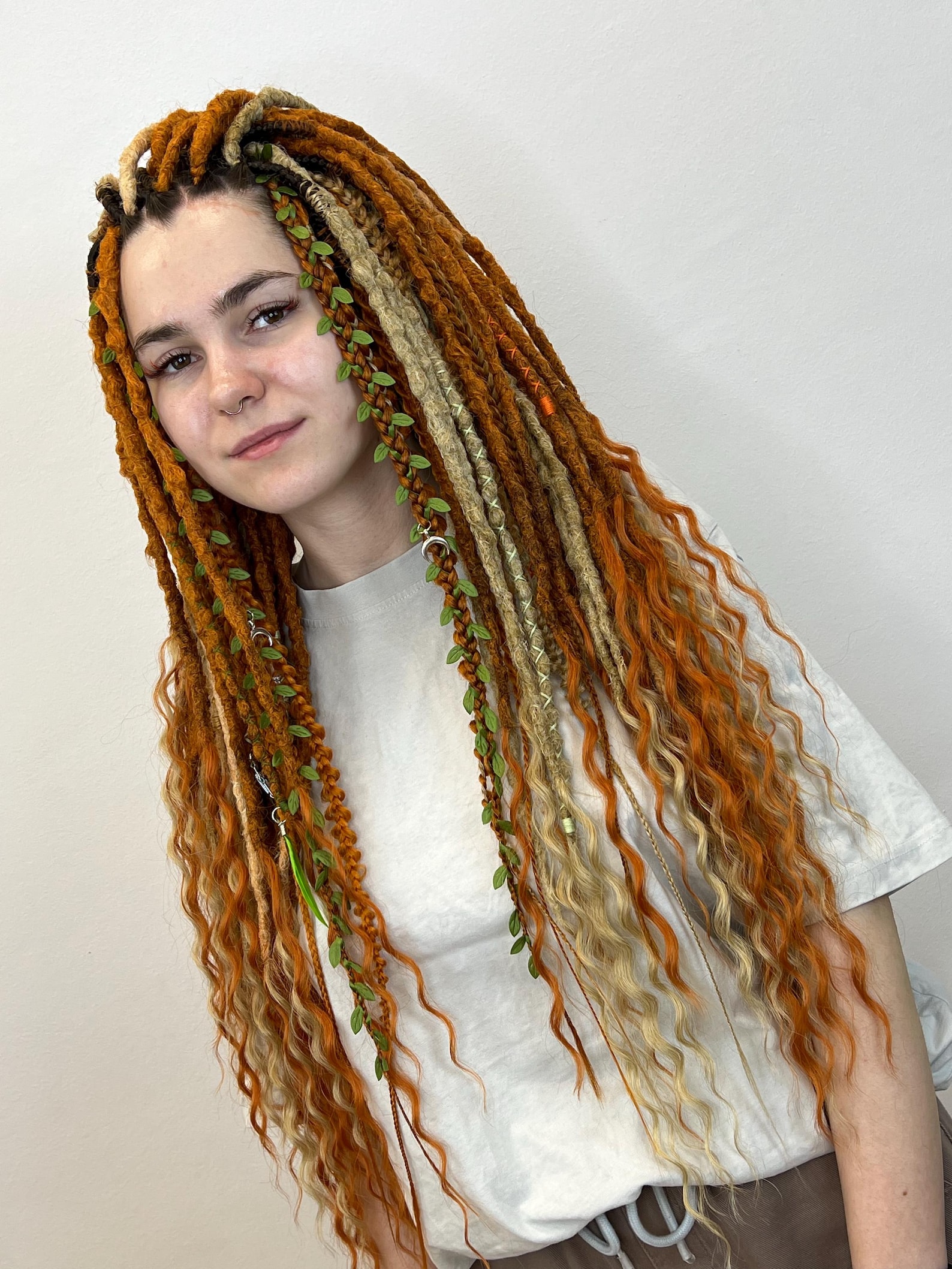 Curly Dreadlocks, Bohemian Dreads Full Set, Wave Dreads, Ginger Dreads ...