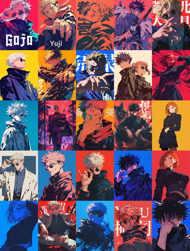 50pcs Jujutsu Kaisen Anime Posters,collage Kit for Wall Posters,room ...