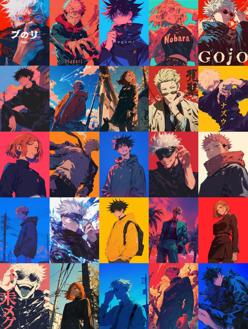 50pcs Jujutsu Kaisen Anime Posters,collage Kit for Wall Posters,room ...