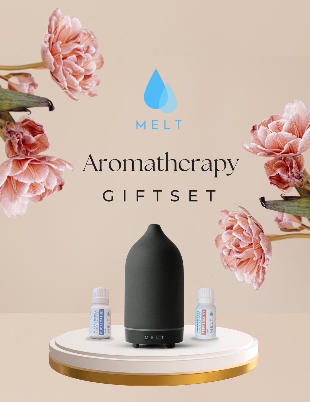 GIFTSET - Diffuser and Essential Oils, Ceramic Stone Diffuser, Premium Essential Oils, Essential ...