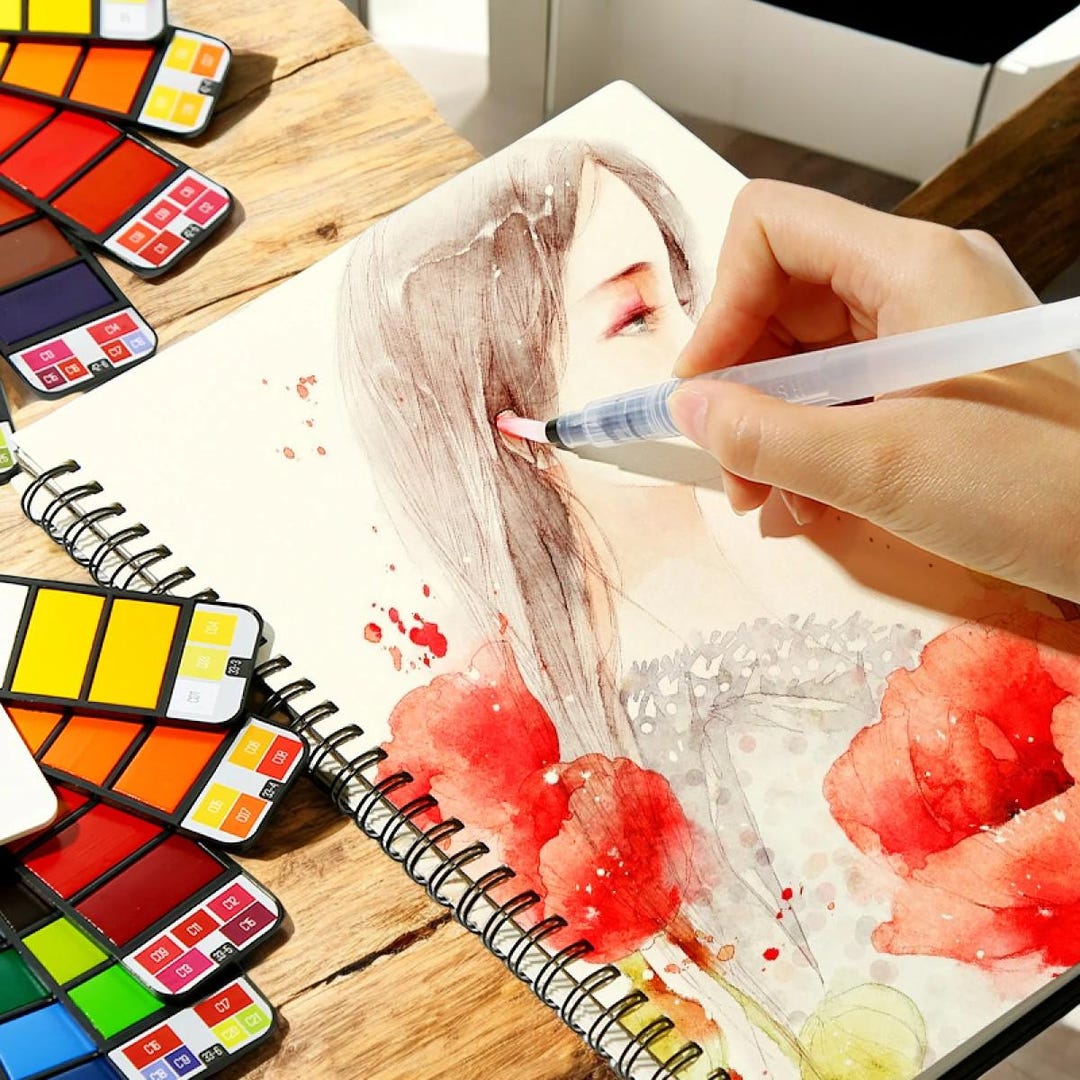 Paint Palette Set, Mini Paint Box, Portable Artist Paint Palette ...