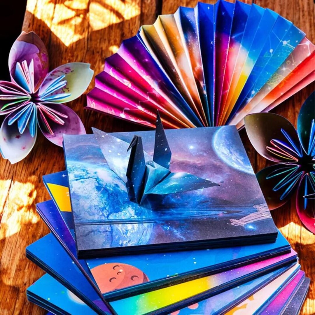 Creative Starry Sky Origami Paper, DIY Craft Material for Kids, Double ...