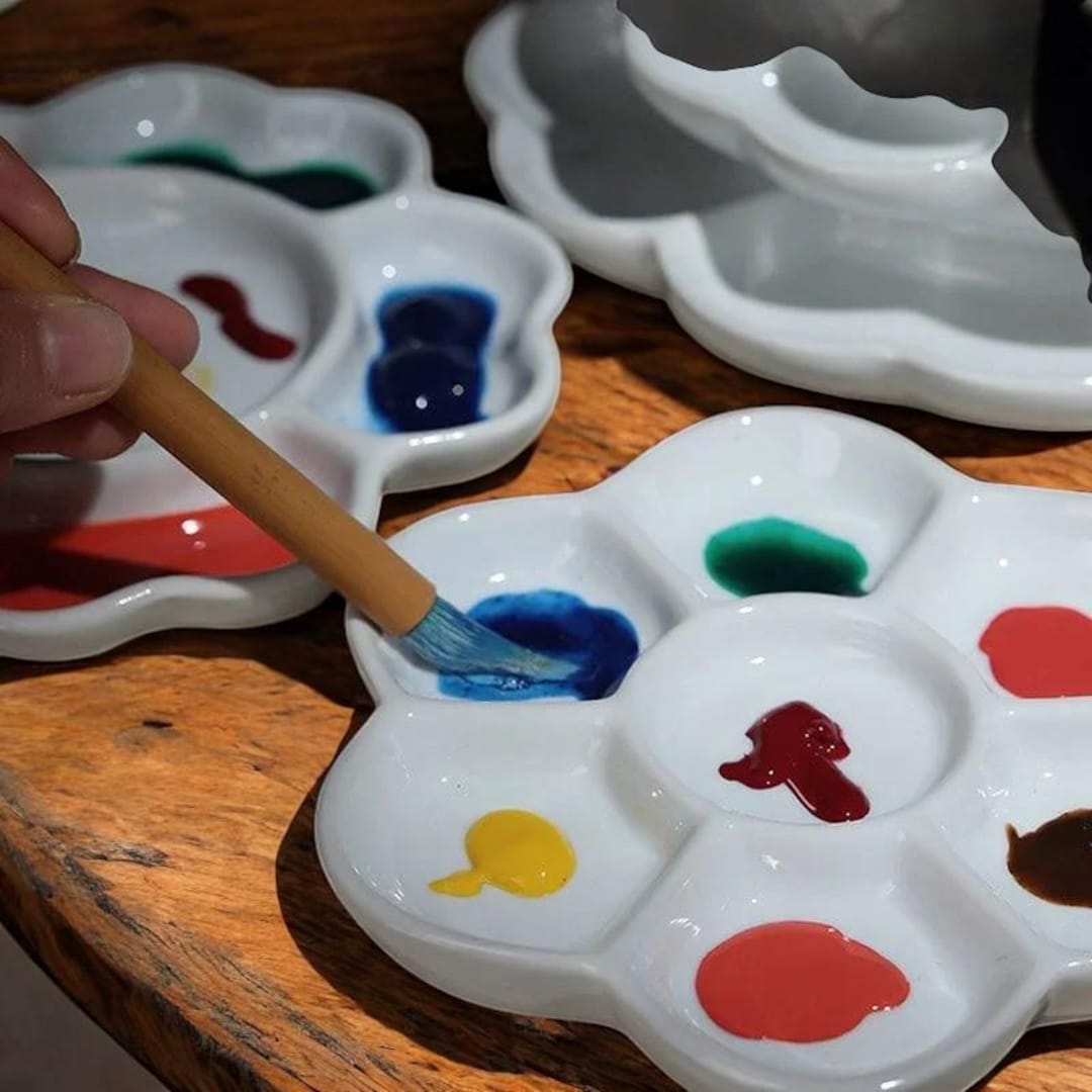 Ceramic Paint Palette, Artist Palette, Color Mixing Palette, Art Supply ...