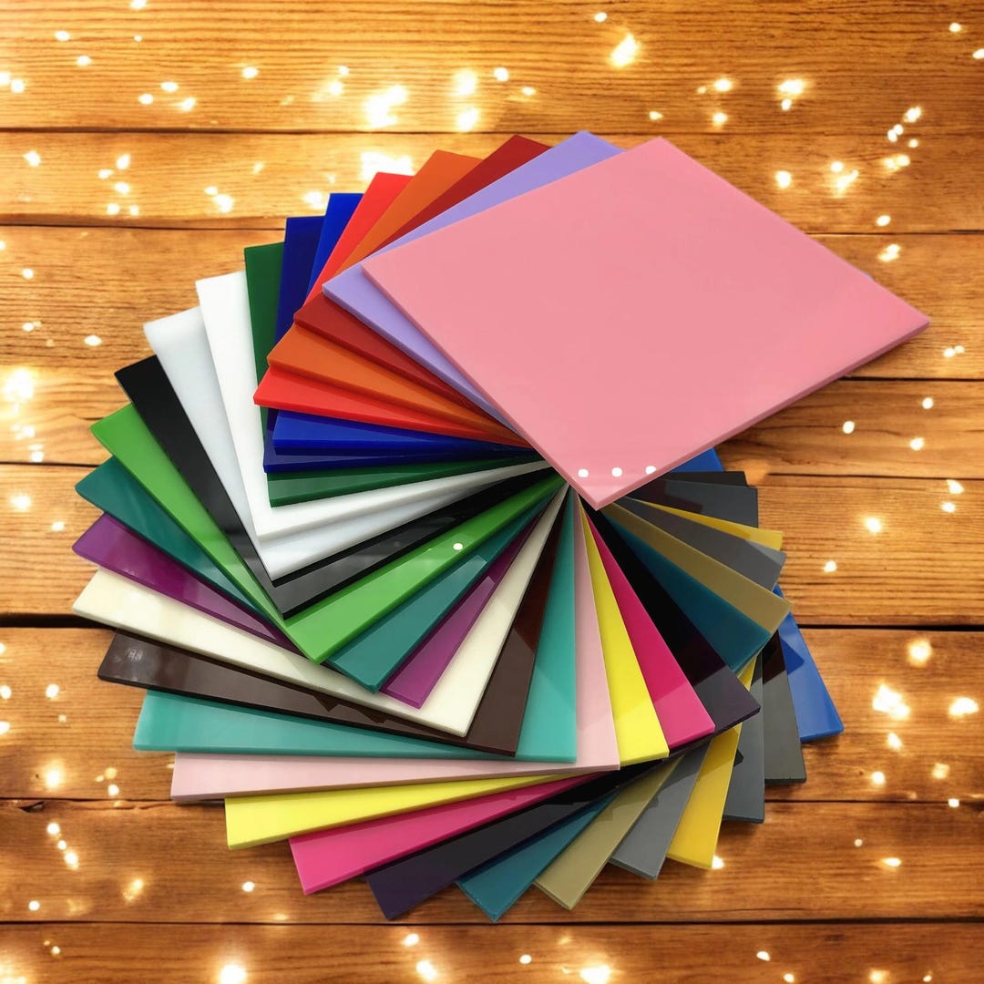 Opaque Acrylic Sheets – 3mm Thick Plexiglass in 28 Pure Colors, Glossy ...