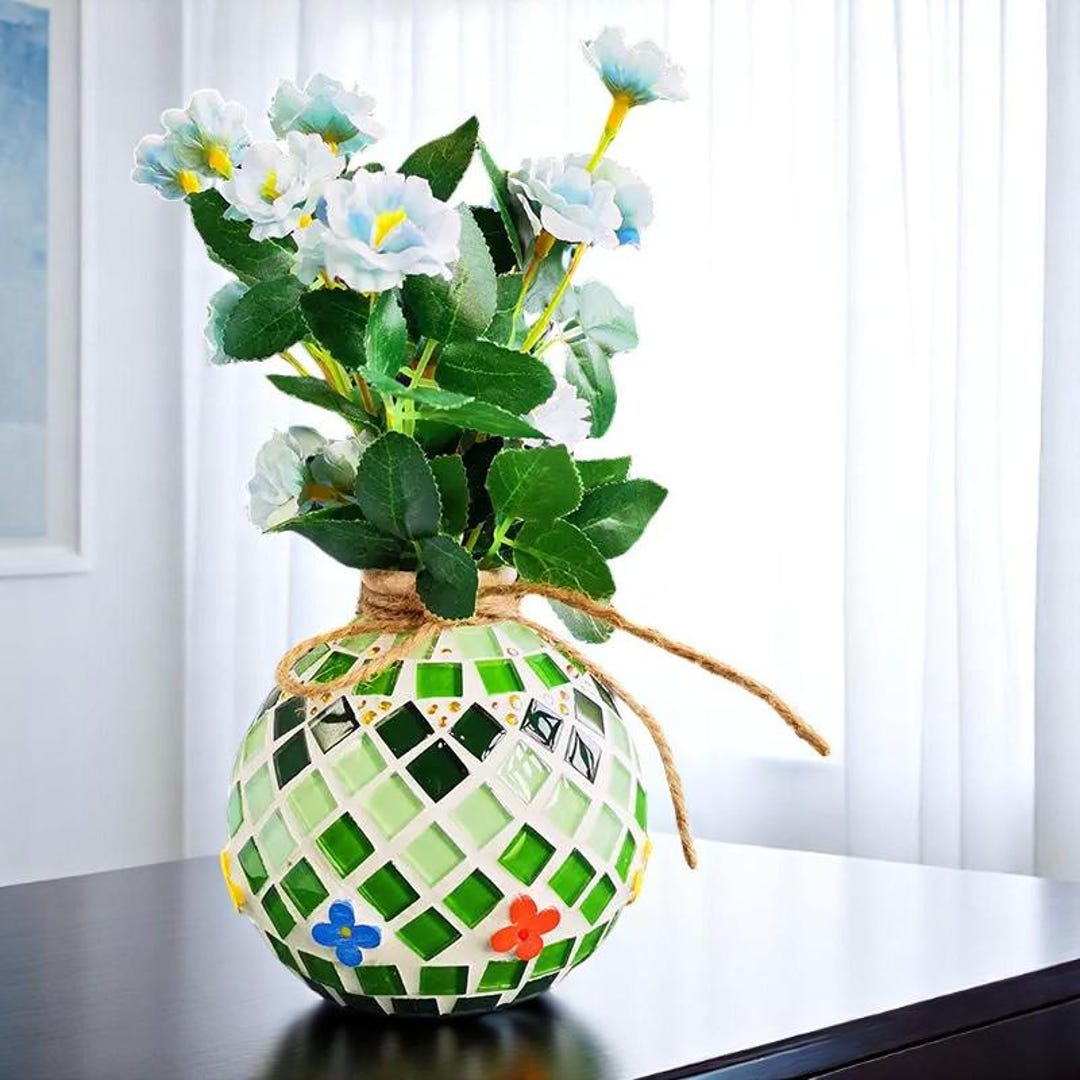 DIY Mosaic Flower Vase Kit - Handmade Craft for Kids & Adults, Home ...