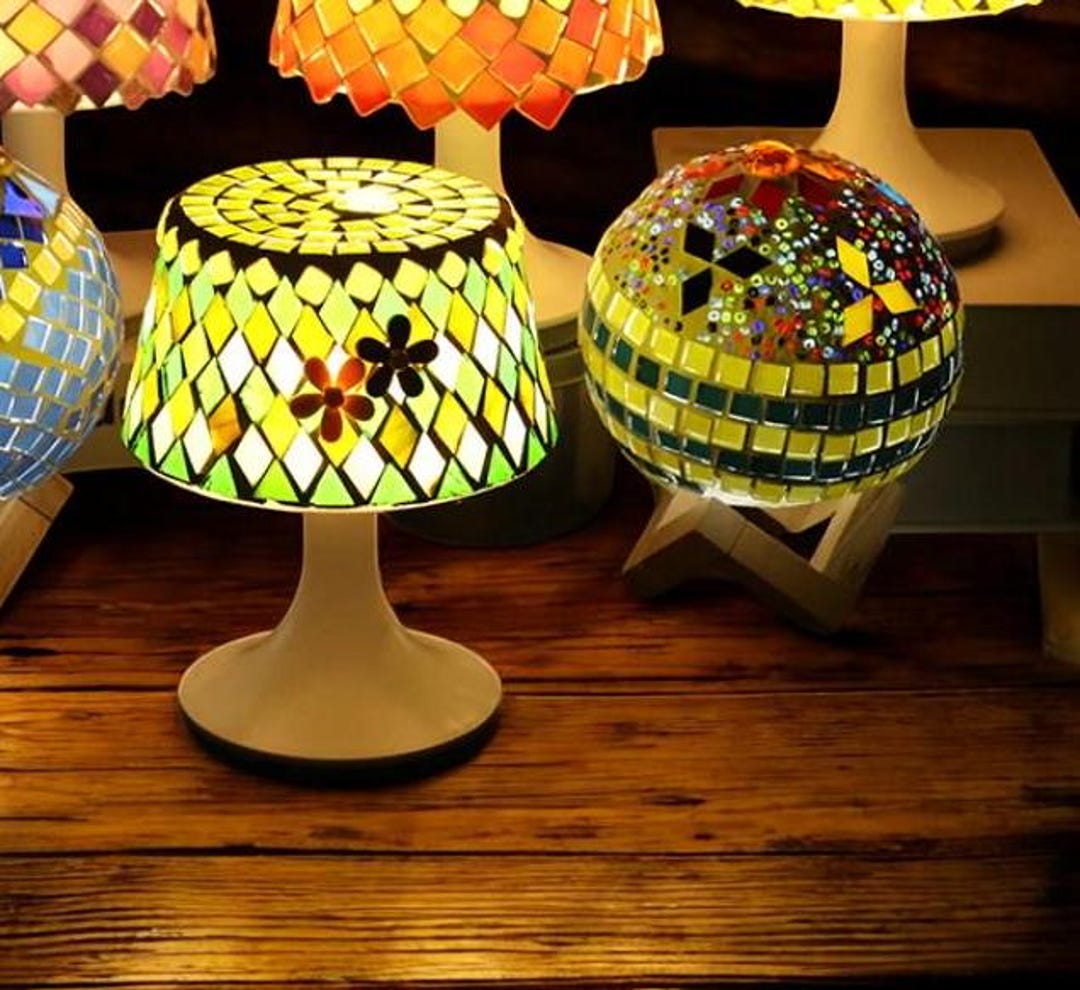 DIY Mosaic Table Lamp Kit - Handmade Turkish Lamp Craft, Night Light ...