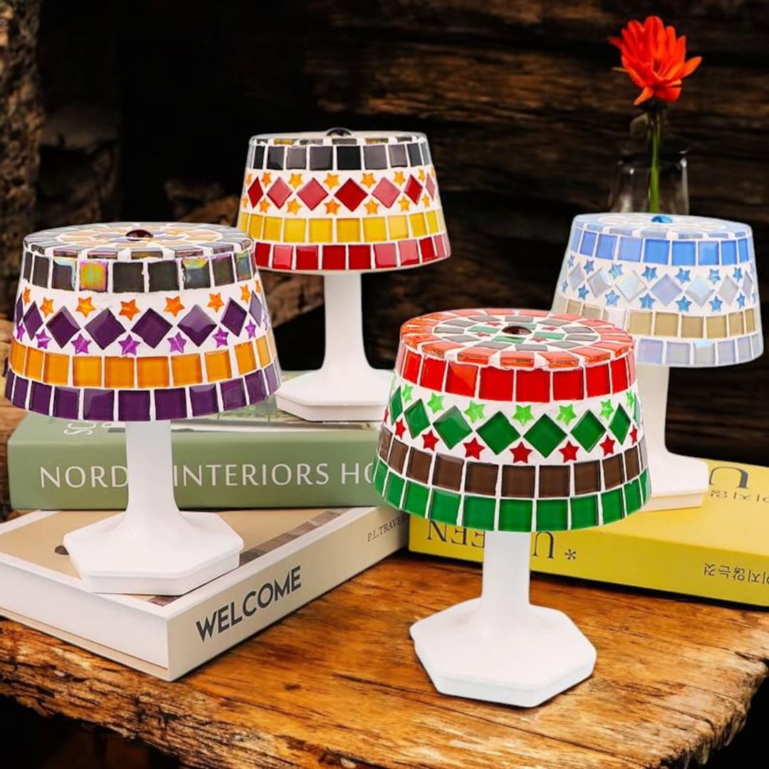 DIY Mosaic Table Lamp Kit - Handmade Turkish Lamp Craft, Night Light ...