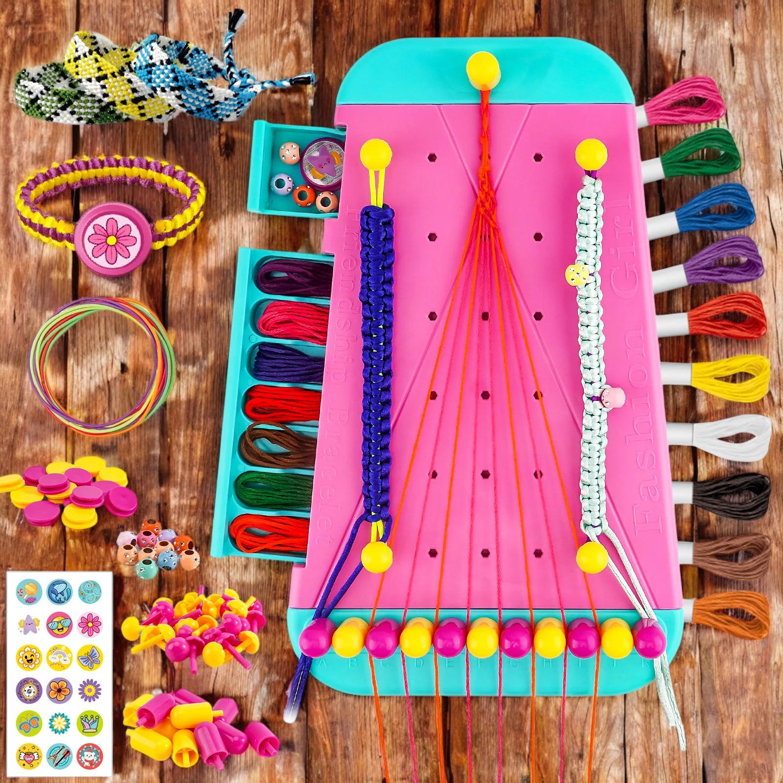 Friendship Bracelet Jewelry Making Kit – Arts & Crafts String Maker Kit ...