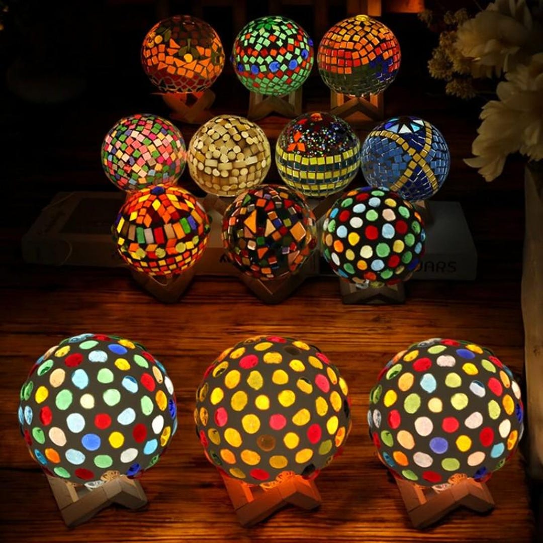 DIY Mosaic Table Lamp Kit Handmade Turkish Lamp Craft, Night Light for ...
