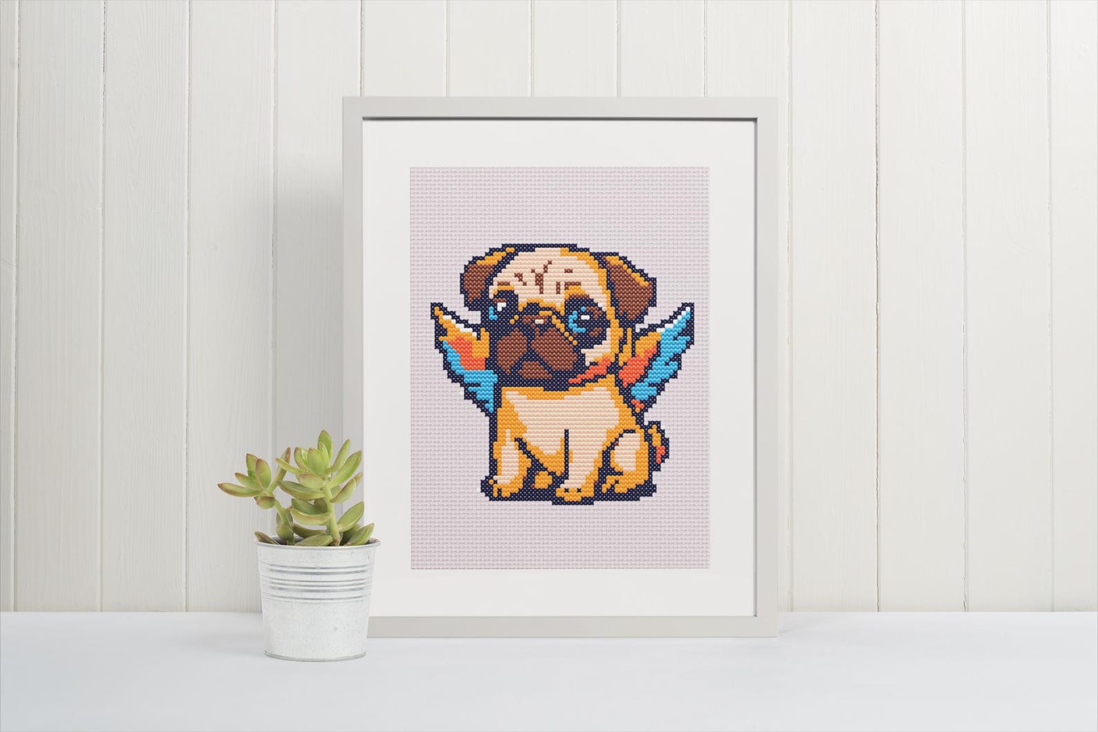Pug Puppy Cross Stitch | Children's Room Decor | Instant PDF Pattern ...