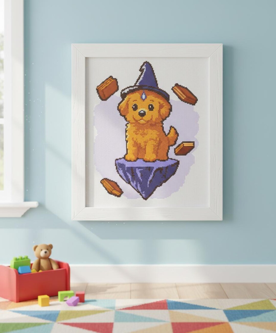 Wizard Golden Retriever Dog Cross Stitch Pattern, Puppy Embroidery ...