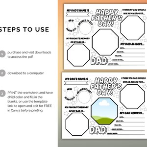 All About My Dad Questionnaire, Father's Day Craft, Father's Day ...