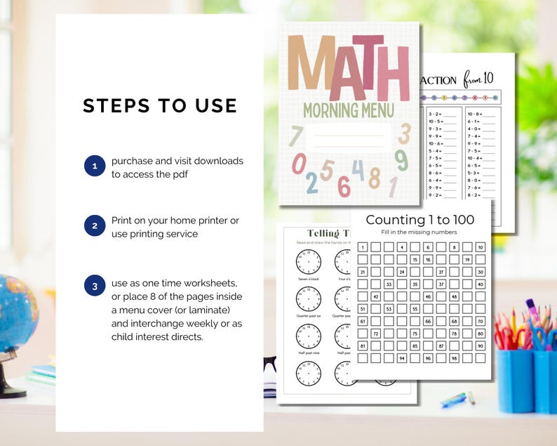Kindergarten - 2nd Grade Math Practice Bundle | Printable Worksheets - Etsy