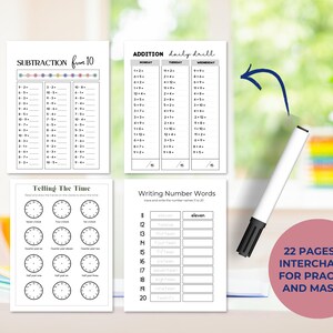 Kindergarten - 2nd Grade Math Practice Bundle | Printable Worksheets - Etsy