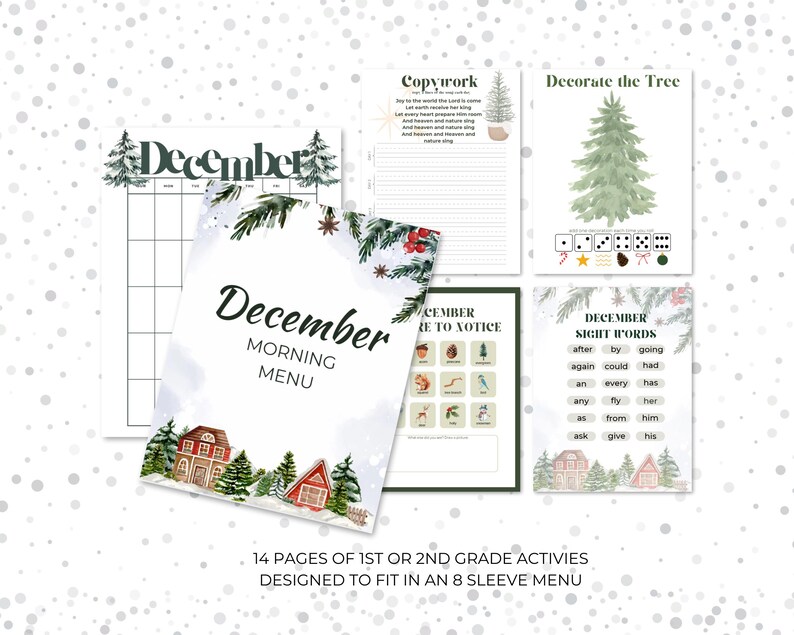 1st & 2nd Grade December Learning Menu - Etsy