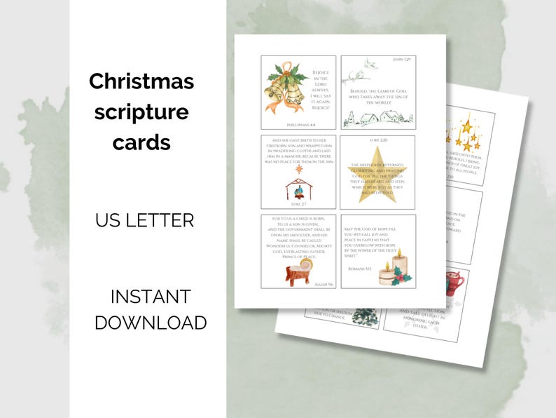 Christmas Bible Verse Memory Cards, Advent Activity, Homeschool ...
