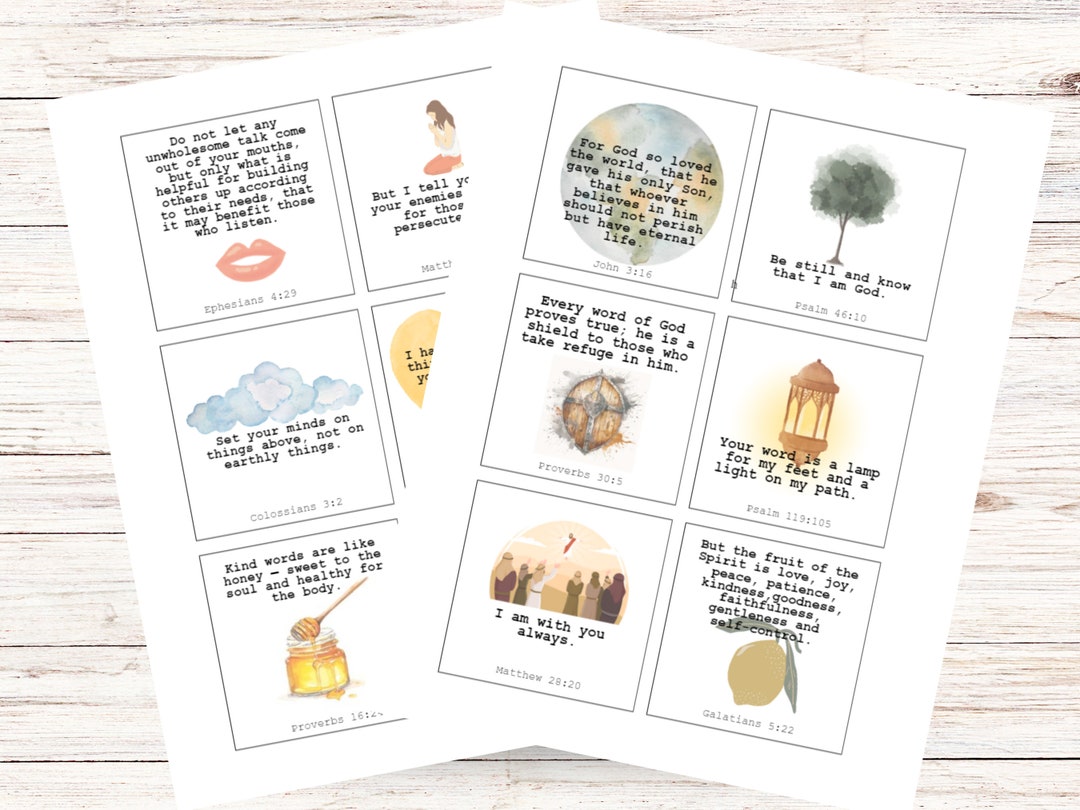 3x3 Kids Bible Memory Cards Printable - Etsy