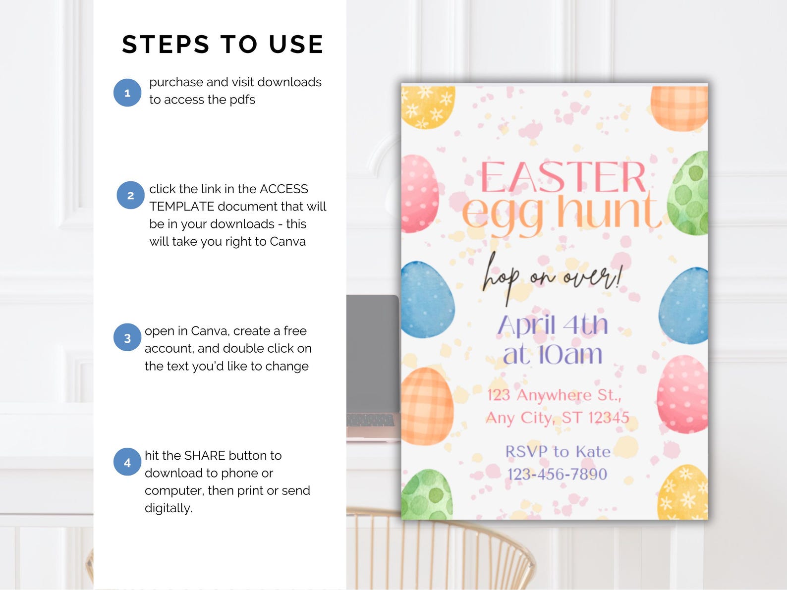 Editable Easter Egg Hunt Invitation Template - Etsy