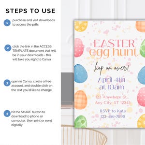 Editable Easter Egg Hunt Invitation Template - Etsy
