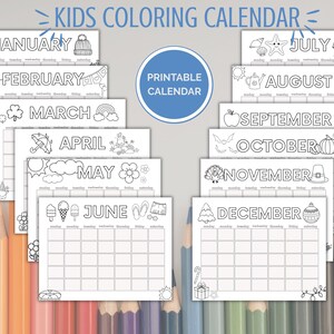 Printable Coloring Calendar - for Kids, Teachers, Parents and ...