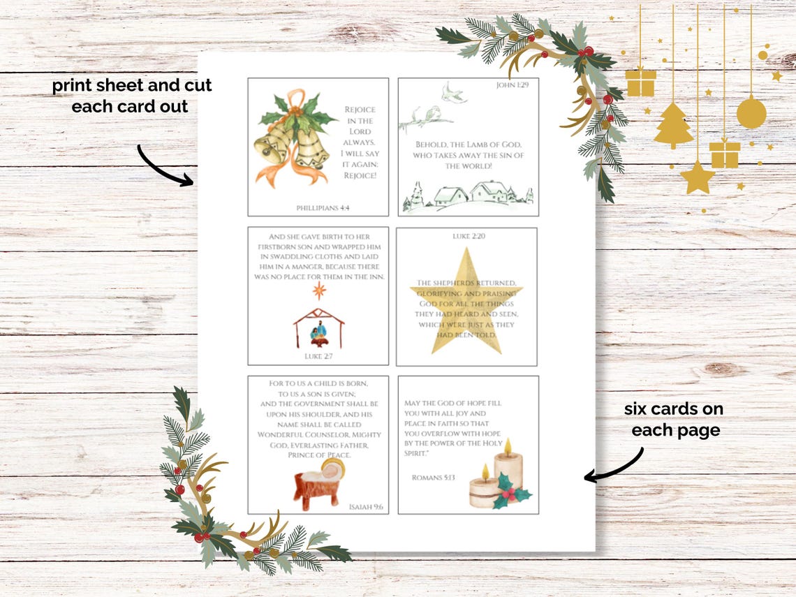 Christmas Bible Verse Memory Cards, Advent Activity, Homeschool ...