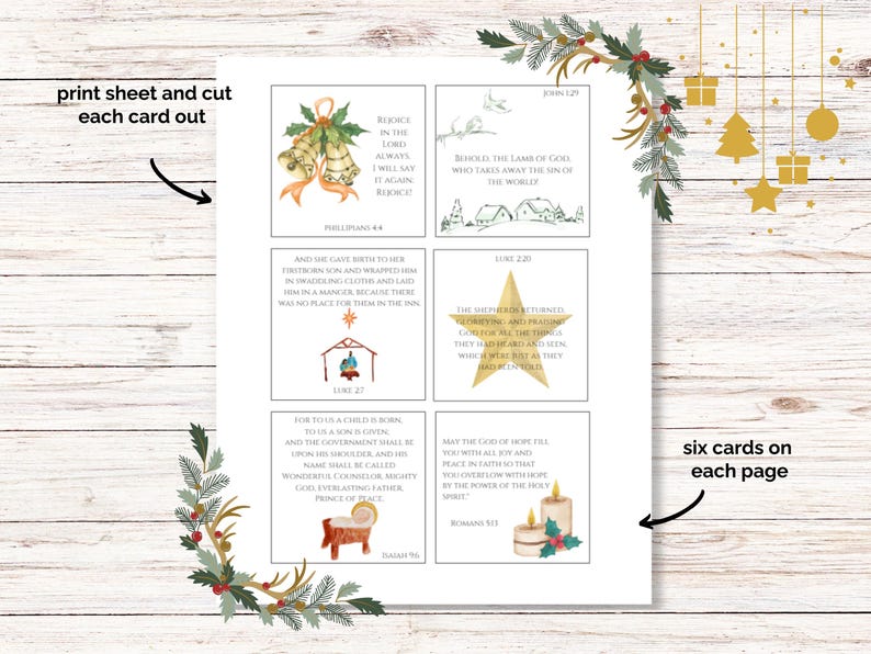Christmas Bible Verse Memory Cards, Advent Activity, Homeschool ...