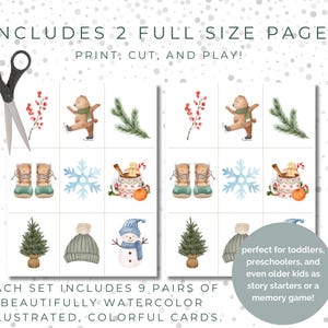 Winter Themed Matching Cards & Memory Game / Learn the Seasons ...
