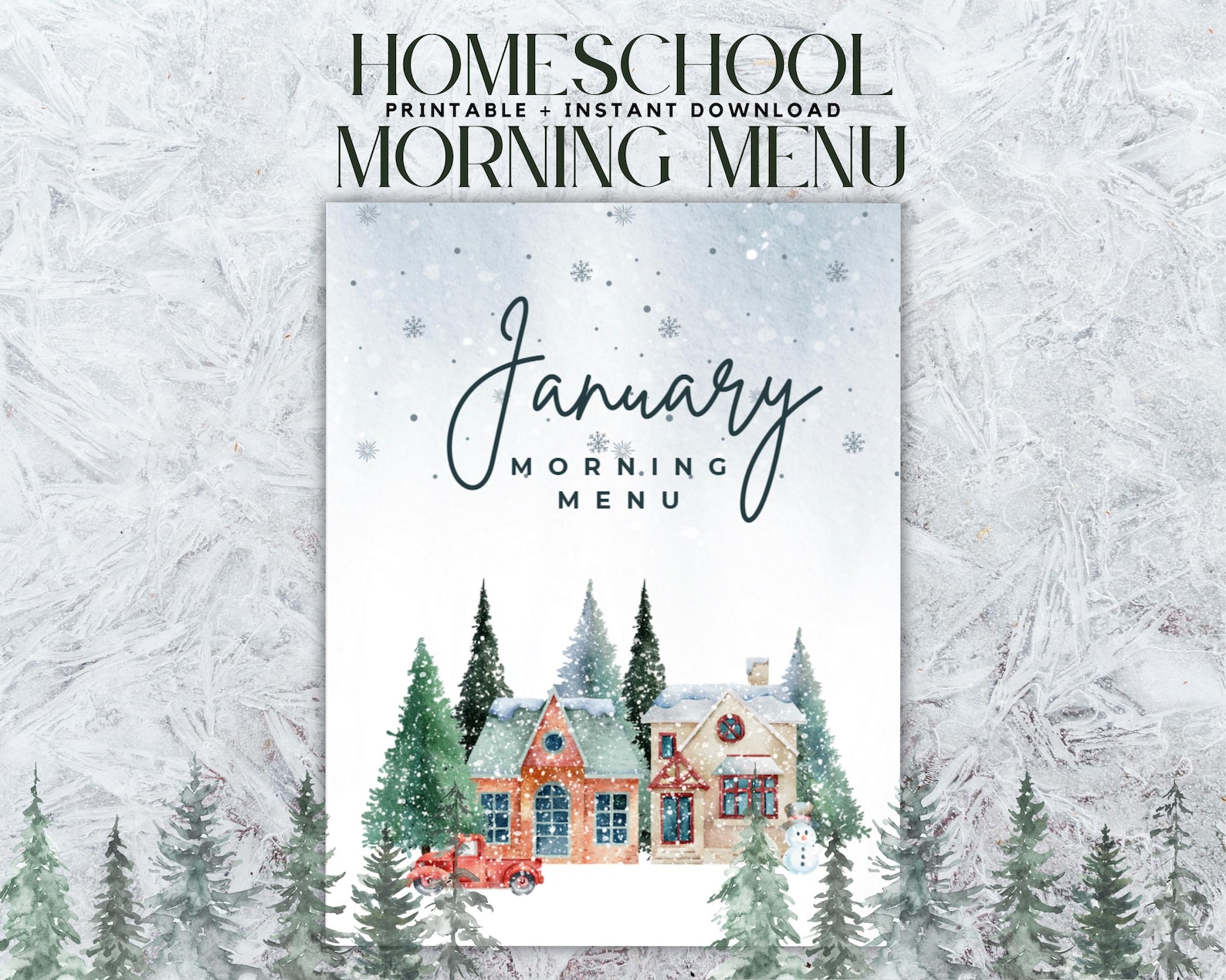 Morning Menu for First Grade, January Activities, Homeschool Resource ...