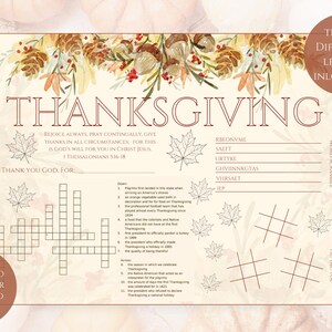 Printable Thanksgiving Activity Placemats - Etsy
