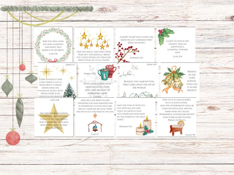 Christmas Bible Verse Memory Cards, Advent Activity, Homeschool ...