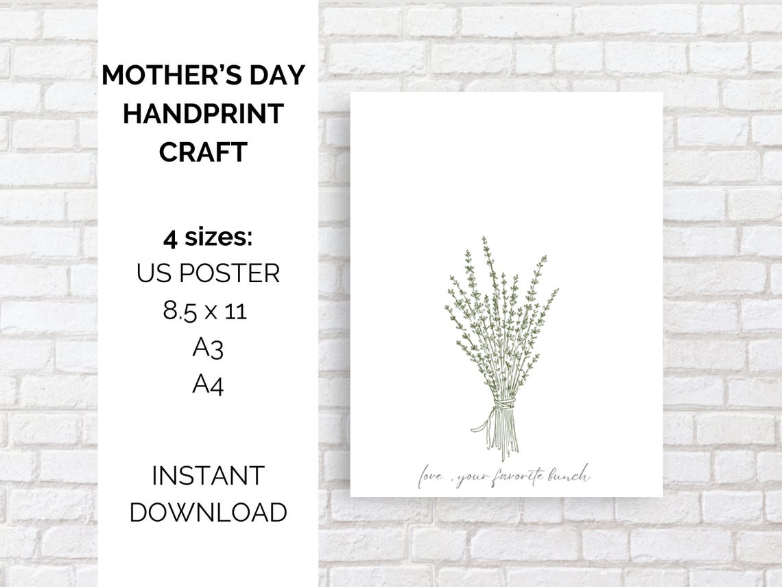 Handprint Flower Bouquet Art: Mother's Day Keepsake (printable) - Etsy