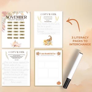 November Learning Homeschool Morning Menu for Preschool & Kindergarten ...