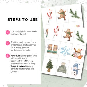 Winter Themed Matching Cards & Memory Game / Learn the Seasons ...