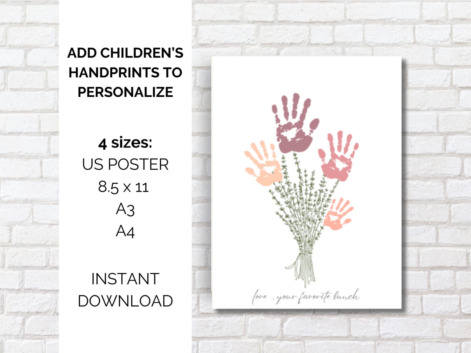Handprint Flower Bouquet Art: Mother's Day Keepsake (printable) - Etsy